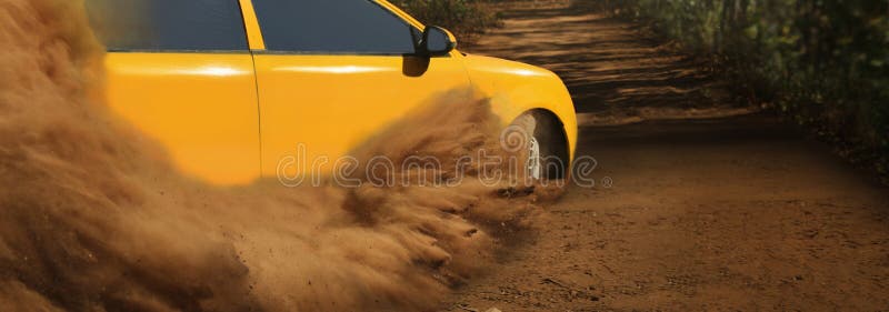Rally Race Car Drifting on Dirt Track Stock Image - Image of rally ...