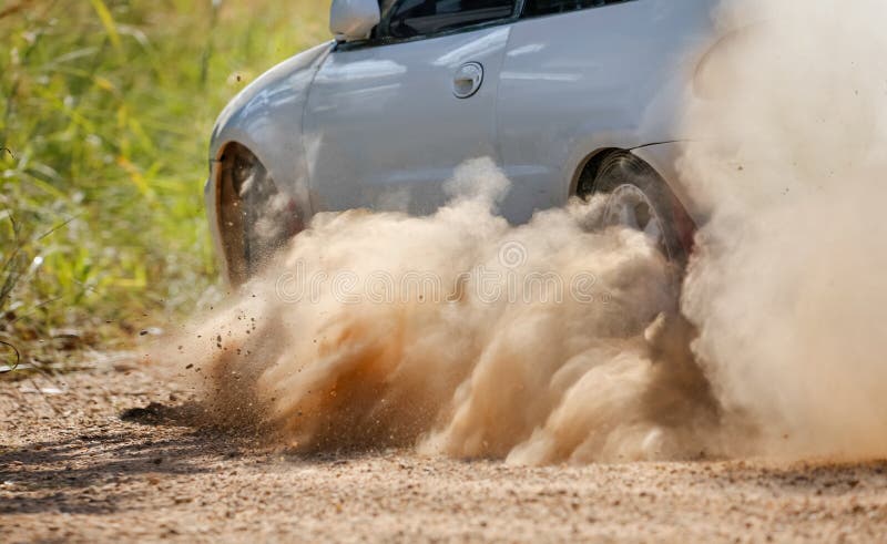 Rally Race Car Drifting on Dirt Track Stock Image - Image of motion ...