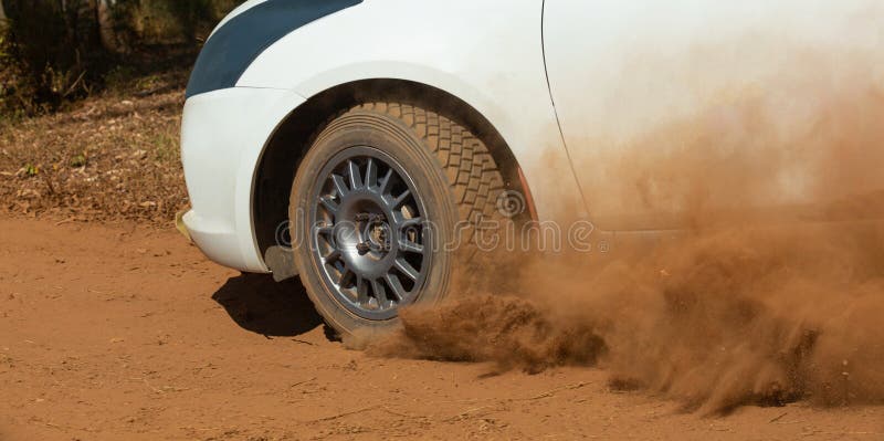 Rally Race Car Drifting on Dirt Track Stock Image - Image of background ...