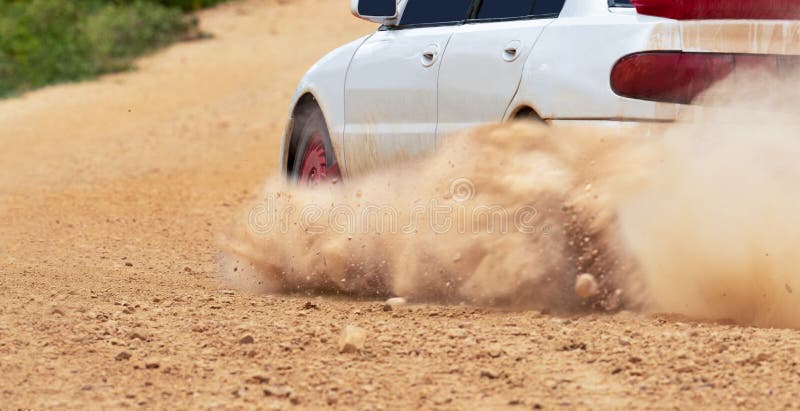 Rally Race Car Drifting on Dirt Track Stock Image - Image of fast ...