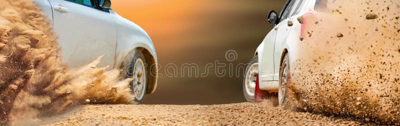 Rally Race Car Drifting on Dirt Track Stock Photo - Image of drift ...