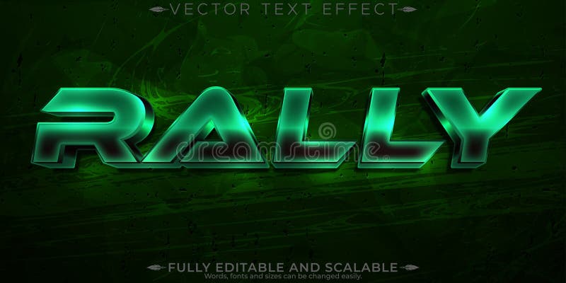 Rally Text Effect, Editable Fast and Sport Text Style Stock Vector ...