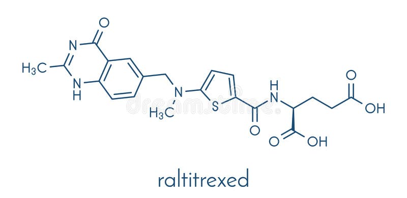 Raltitrexed Cancer Chemotherapy Drug Molecule. Skeletal Formula. Stock ...