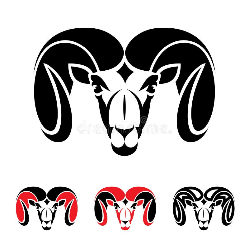 Ram stencil - Vector set stock vector. Illustration of stencil - 24252989
