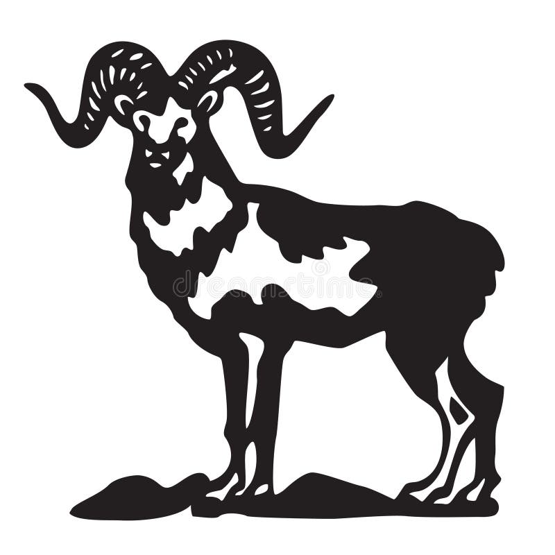 Ram - Black Silhouette - Vector Stock Vector - Illustration of design ...