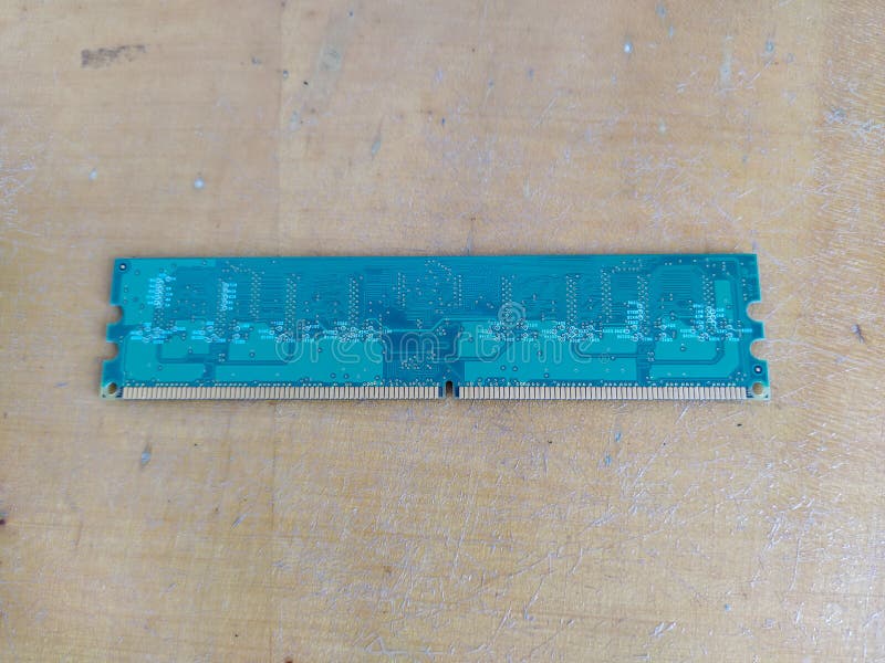 RAM board on wooden table stock photo. Image of computer - 212689056
