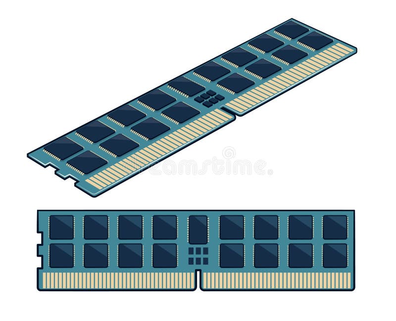 RAM Card - Hardware for Computer Stock Vector - Illustration of ...