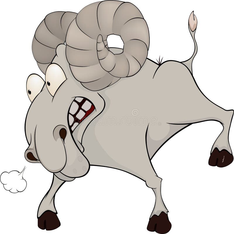 Angry cartoon ram stock vector. Illustration of aggressive - 16018544