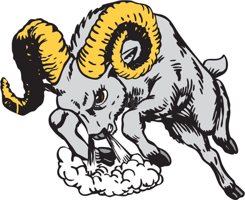 Ram Charging Vector Illustration Stock Vector - Illustration of fierce ...