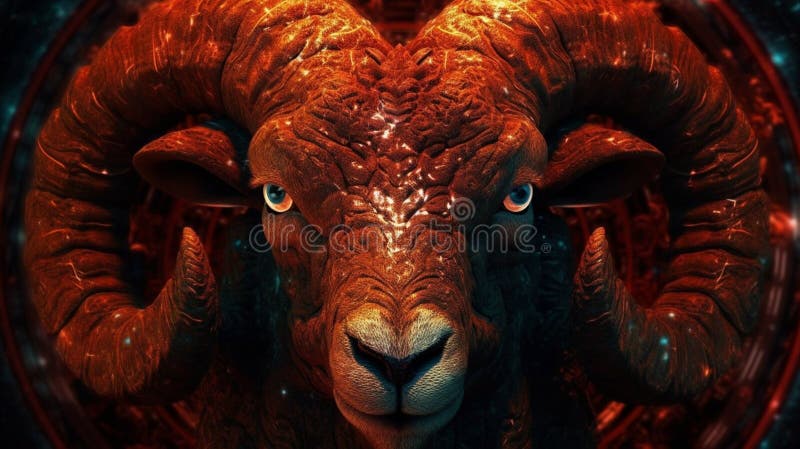Ram close up ai generated stock illustration. Illustration of animal ...