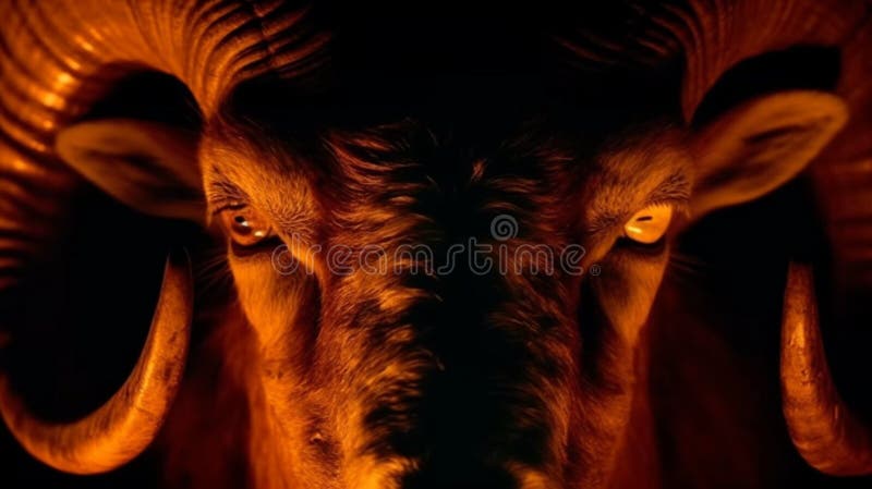 Ram close up ai generated stock illustration. Illustration of close ...