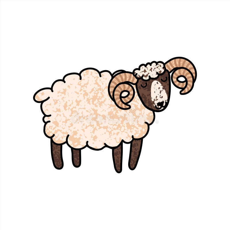 Ram Colorful Illustration stock vector. Illustration of mammal - 350744193