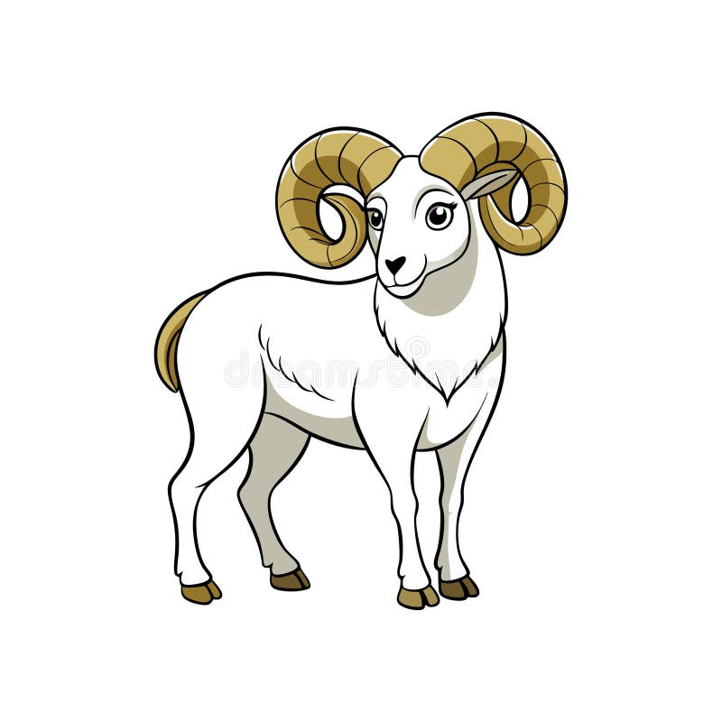 Ram Coloring Page for Kids stock image. Illustration of icon - 364229217