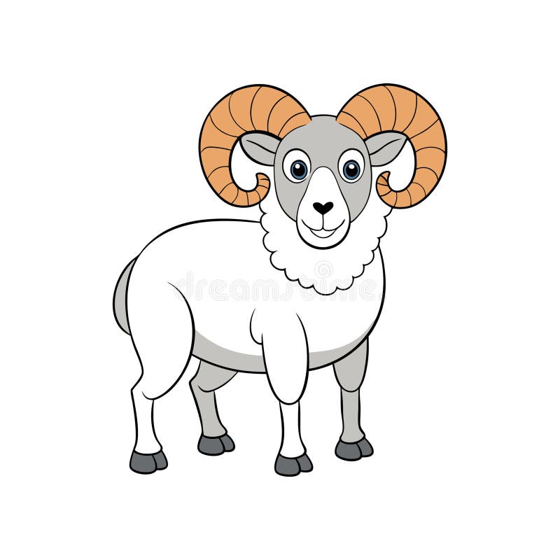 Ram Coloring Page for Kids stock photo. Illustration of kids - 364450622