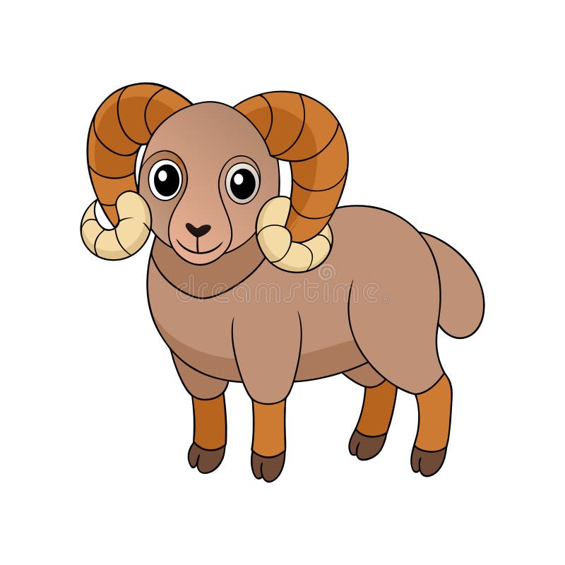 Ram Coloring Page for Kids stock illustration. Illustration of ...
