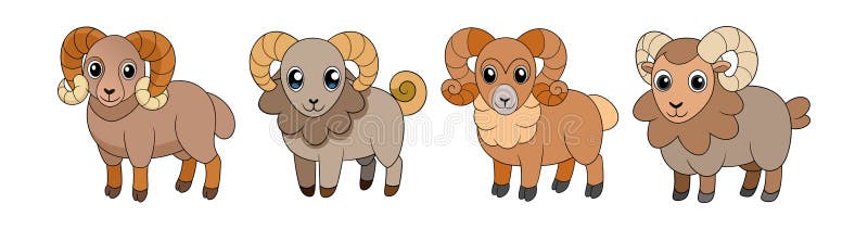 Ram Coloring Page for Kids stock vector. Illustration of farm - 364770579