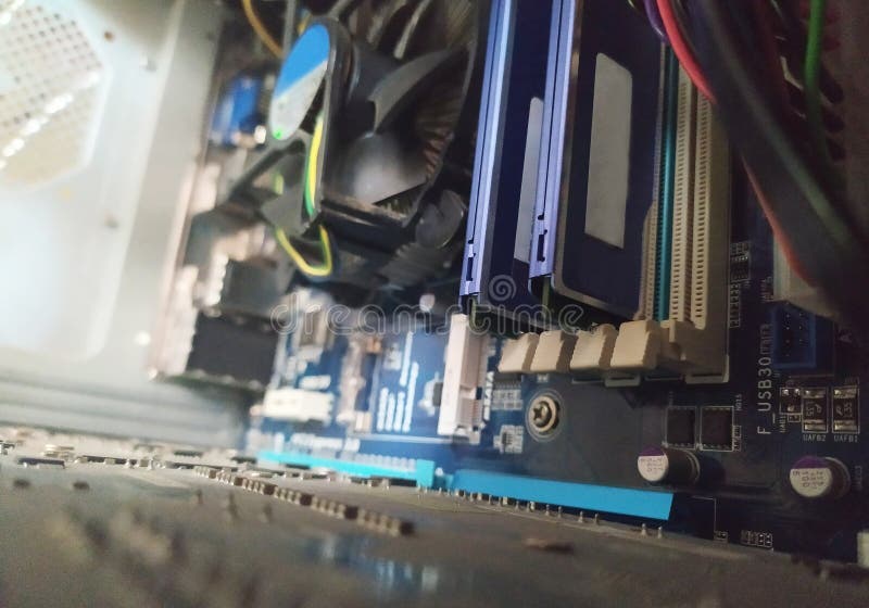 RAM in a Computer Motherboard Stock Image - Image of closeup, system ...