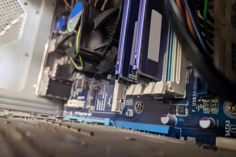 RAM in a Computer Motherboard Stock Photo - Image of microchip, element ...