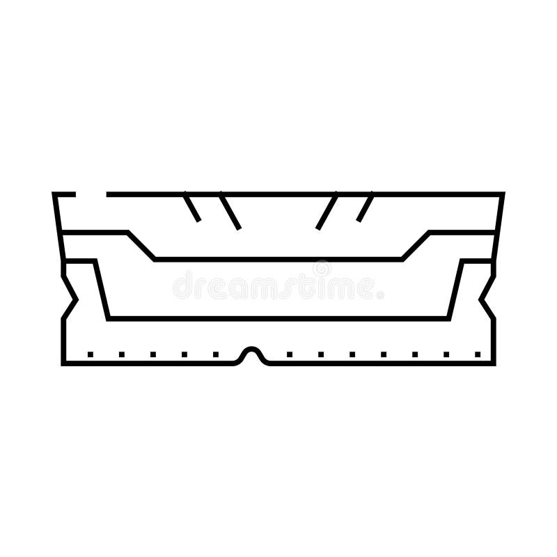 Ram Computer Part Line Icon Vector Illustration Stock Illustration ...