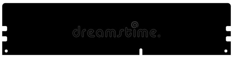 RAM for Desktop Computer Silhouette, Memory Stick Isolated on White ...