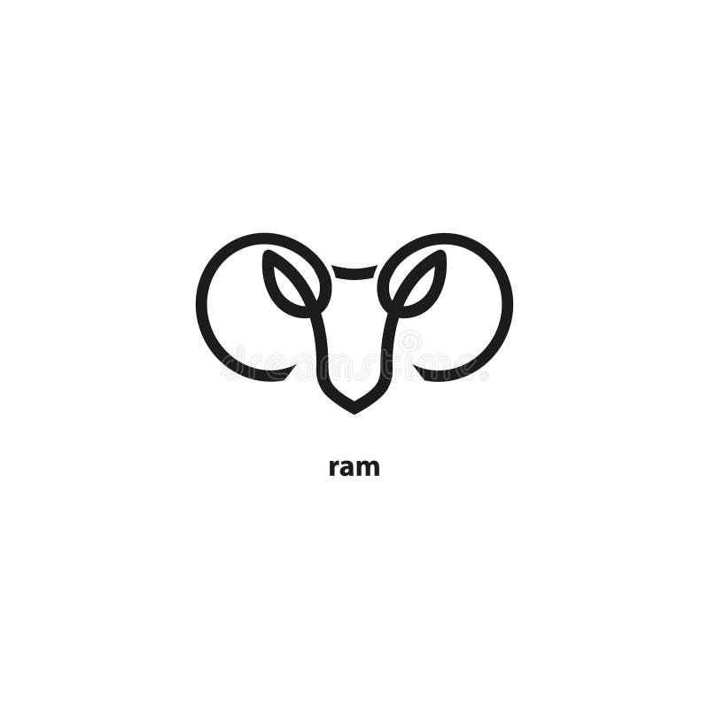 Ram head line icon. stock vector. Illustration of cartoon - 128138495