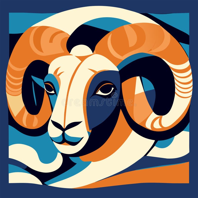 Ram Head Vector Illustration in Abstract Style. Abstract Geometric ...