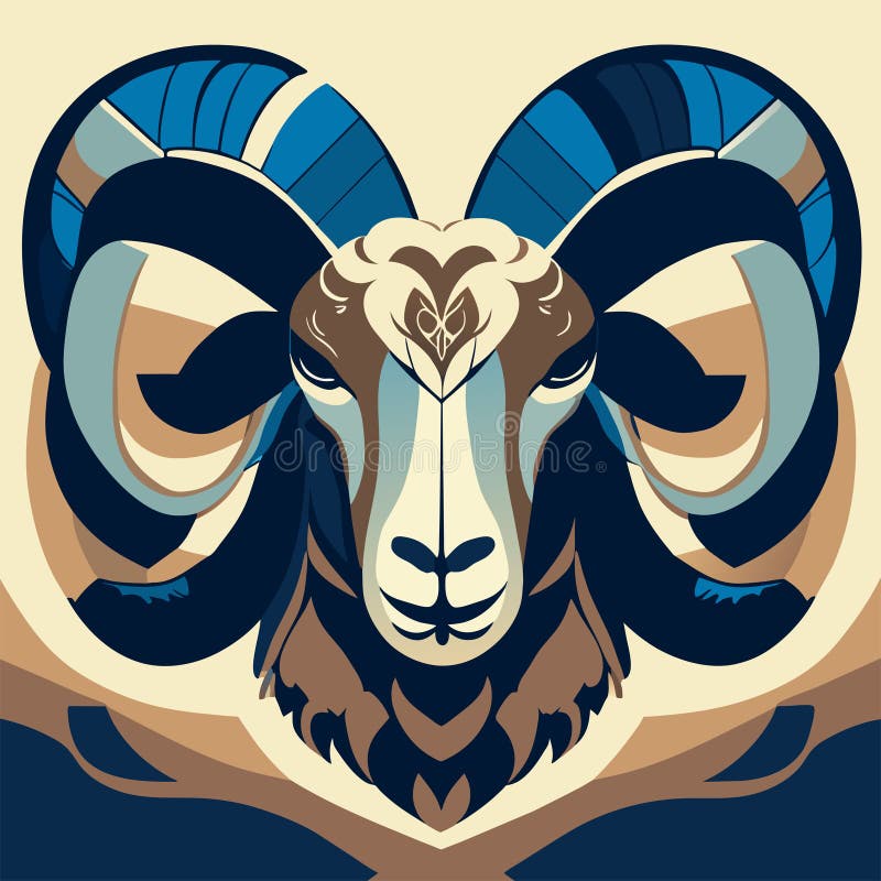 Ram Head Vector Illustration in Retro Style. Design Element for Poster ...