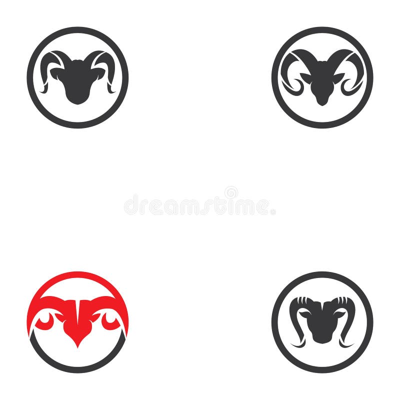 Ram Horns Vector Logo Icons Template. Stock Vector - Illustration of ...