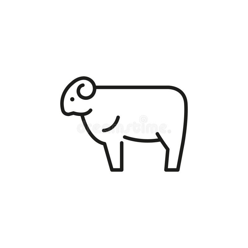 Ram Icon Outline stock vector. Illustration of wool - 332994657