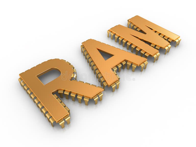 RAM Letters Like Computer Chips Stock Illustration - Illustration of ...