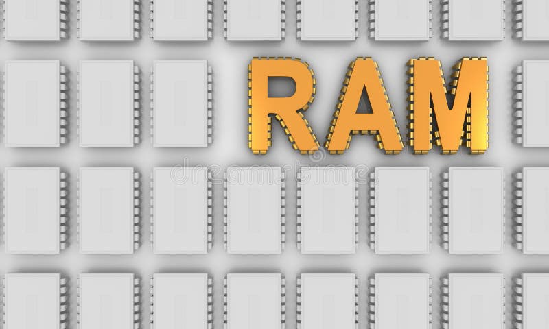 RAM Letters Like Computer Chips Stock Illustration - Illustration of ...