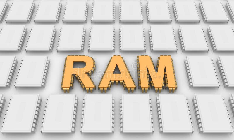 RAM Letters Like Computer Chips Stock Illustration - Illustration of ...