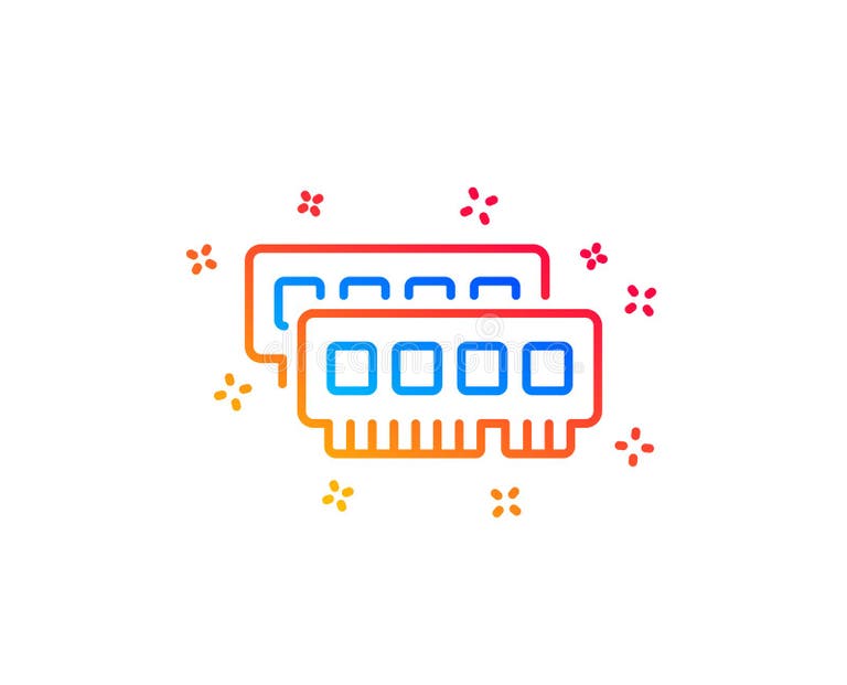 Ram Line Icon. Computer Random-access Memory Component Sign. Vector Stock Vector - Illustration ...