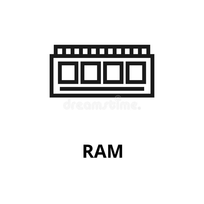 Icon Computer System Unit in a Flat Design in Black Color. Vector ...