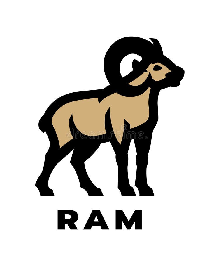 Ram logo, symbol. stock illustration. Illustration of head - 344457941