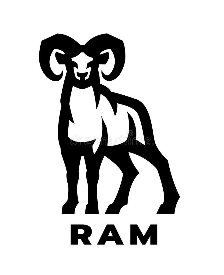 Ram logo, symbol. stock illustration. Illustration of wildlife - 342446212