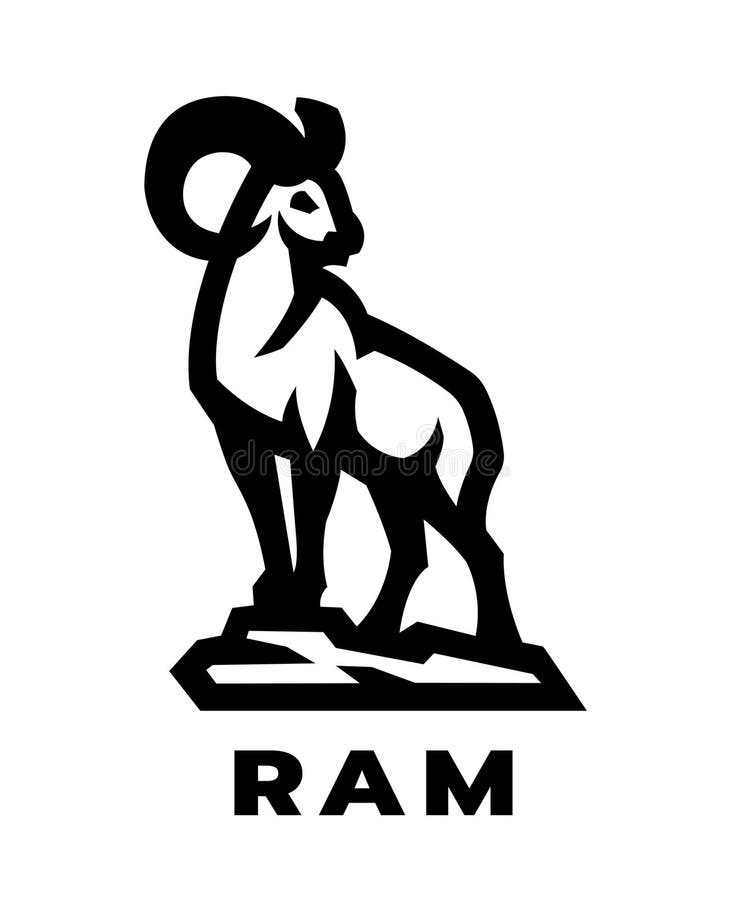 Ram logo, symbol. stock illustration. Illustration of white - 342448755