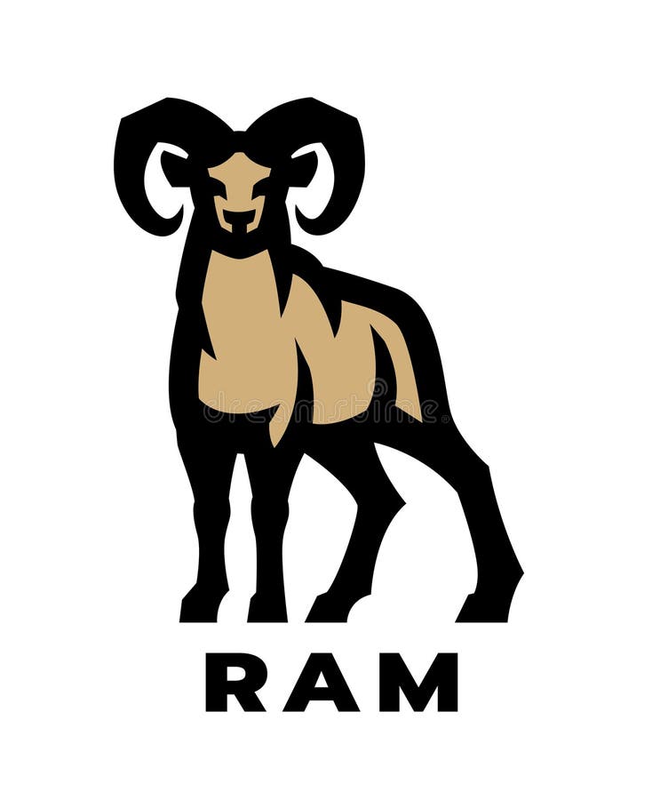 Ram logo, symbol. stock illustration. Illustration of black - 344457921