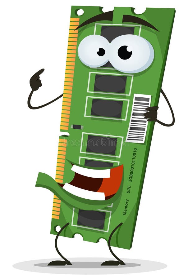 RAM Memory Card Character stock vector. Illustration of board - 33261602