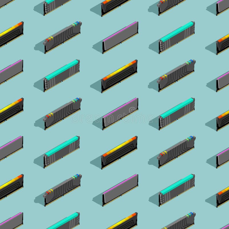 RAM Memory Card Pattern Seamless. Random Access Memory Background Stock ...