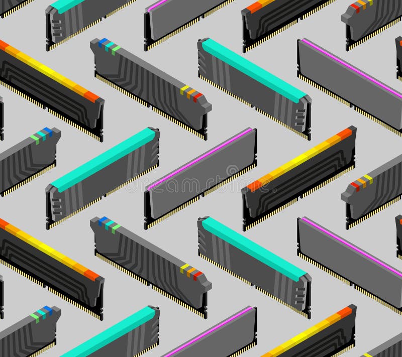 RAM Memory Card Pattern Seamless. Random Access Memory Background Stock Illustration ...