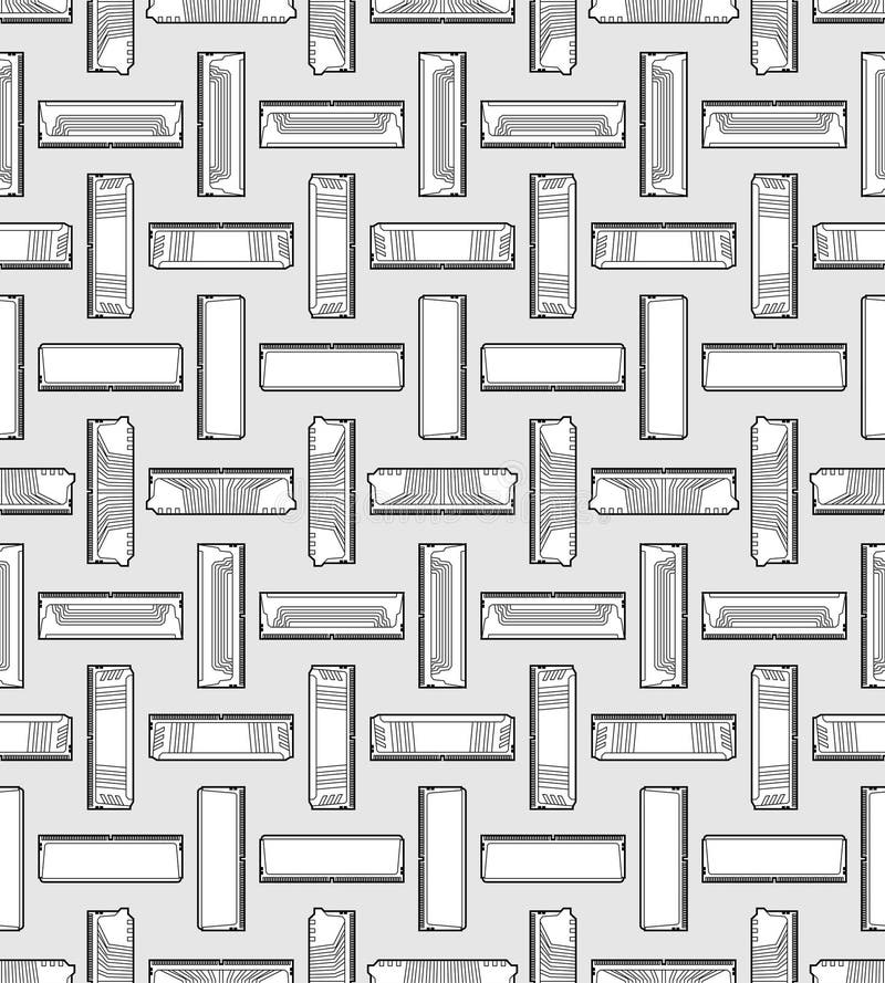 RAM Memory Card Pattern Seamless. Random Access Memory Background Stock Illustration ...