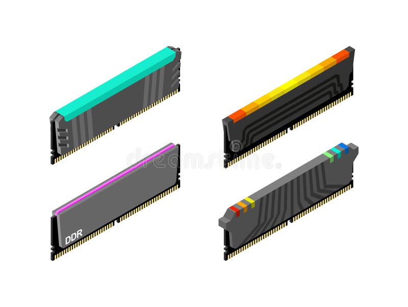 RAM Memory Card. Random Access Memory Isolated Stock Vector - Illustration of holding, abstract ...