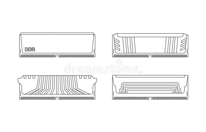 RAM Memory Card Set. Random Access Memory Isolated Stock Vector - Illustration of occupation ...