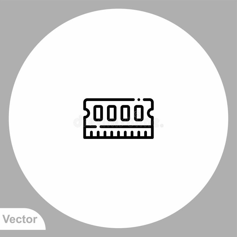 Ram Memory Vector Icon Sign Symbol Stock Vector - Illustration of ...