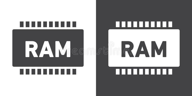 Ram Memory Icon Thin Line Illustration Set Stock Illustration ...