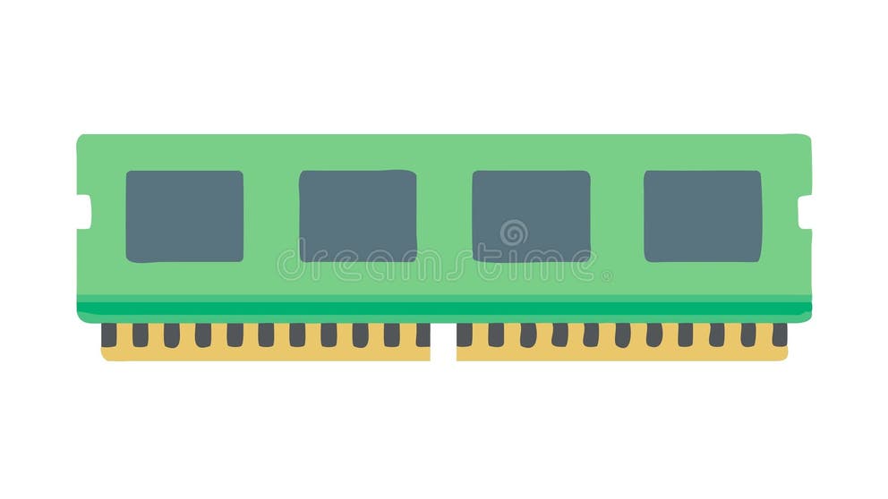 RAM Memory Module Icon in Flat Design Style, Computer Hardware, Vector ...