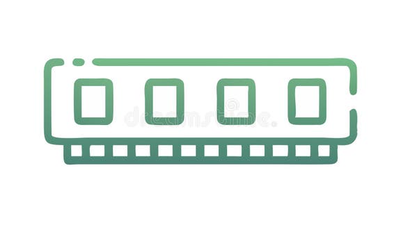 RAM Memory Module Outline Icon Computer Hardware Technology, Vector ...