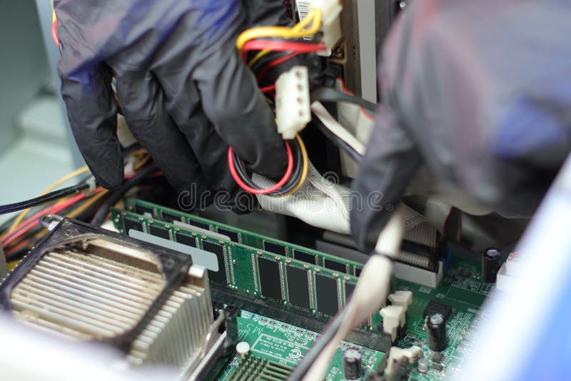 Ram Memory on the Motherboard in an Old Computer Stock Photo - Image of ...