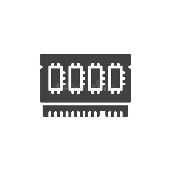 RAM Memory Solid Chip Vector Icon Stock Illustration - Illustration of ...